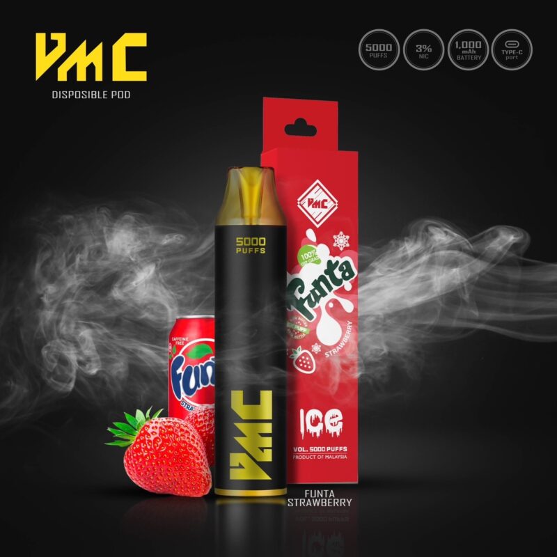 VMC POD 5000 Puffs กลิ่น Funta Strawberry (แฟนต้าน้ำแดง) - KS 66 Official